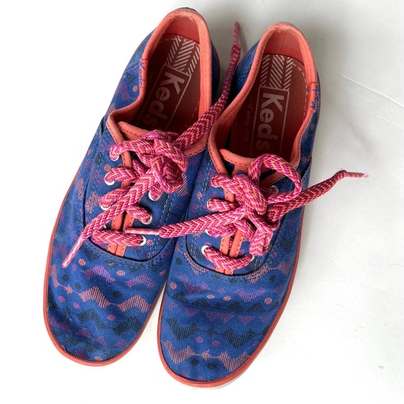 Keds | Shoes | Keds Champion Tribal Print Blue Pink Orange Triangle ...